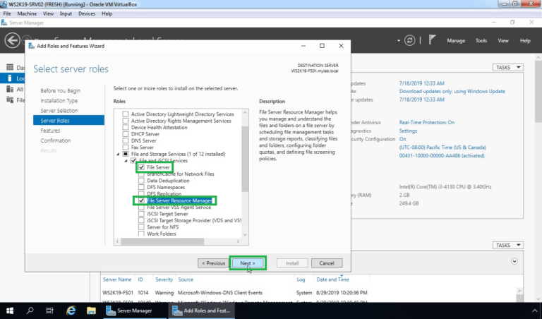 Configure File Screening Using Fsrm In Windows Server 2019