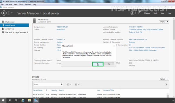 Configure ISCSI Initiator In Windows Server 2019