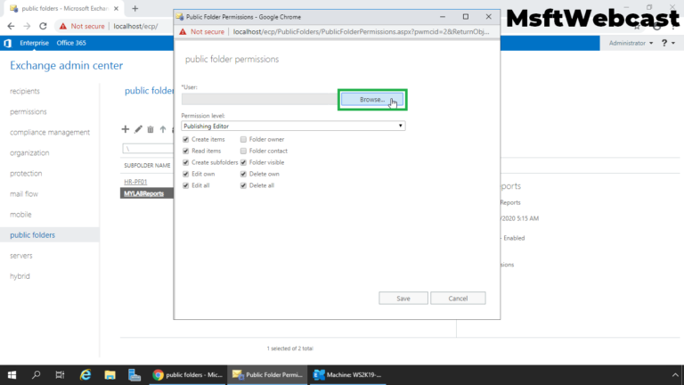 Create A Mail Enabled Public Folder In Exchange 2019