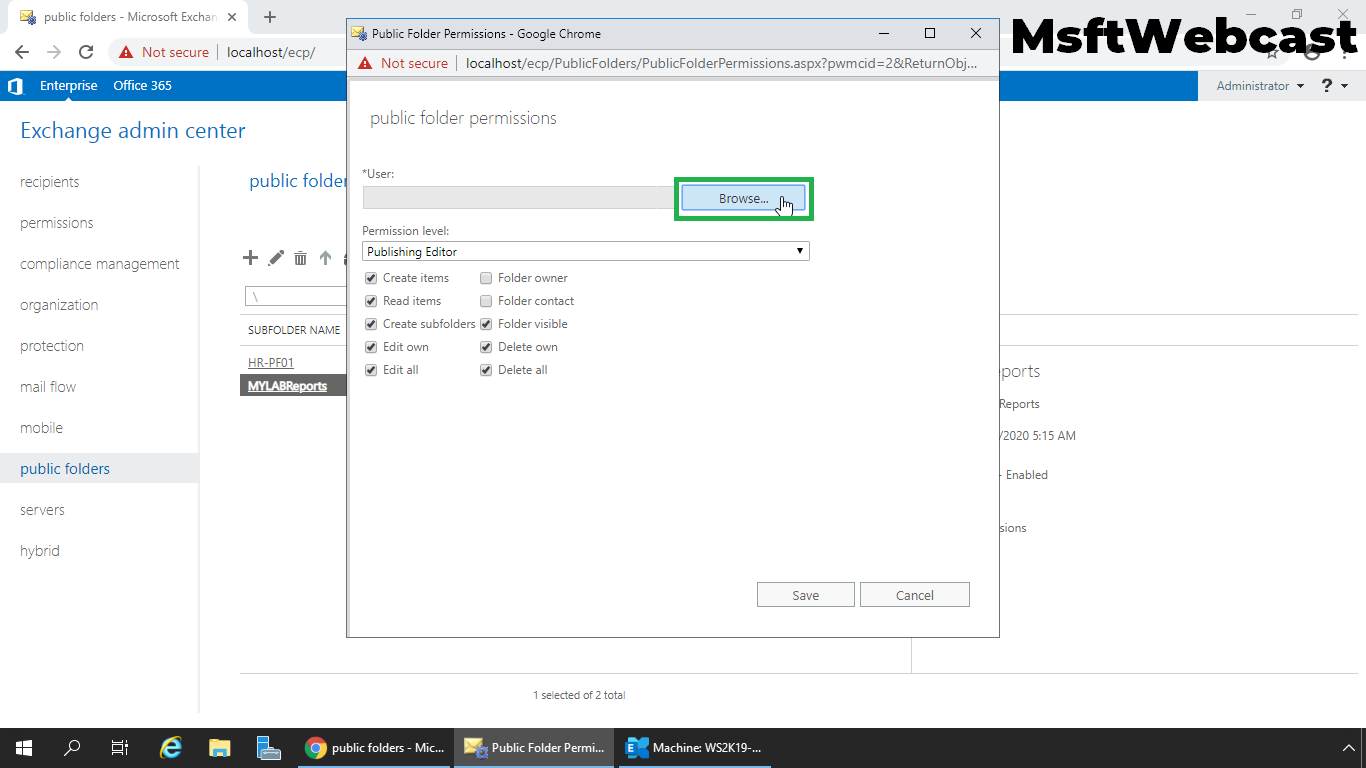 Create A Mail Enabled Public Folder In Exchange 2019