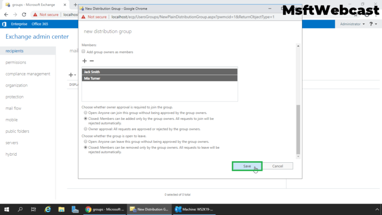 Create Distribution Group In Exchange 2019
