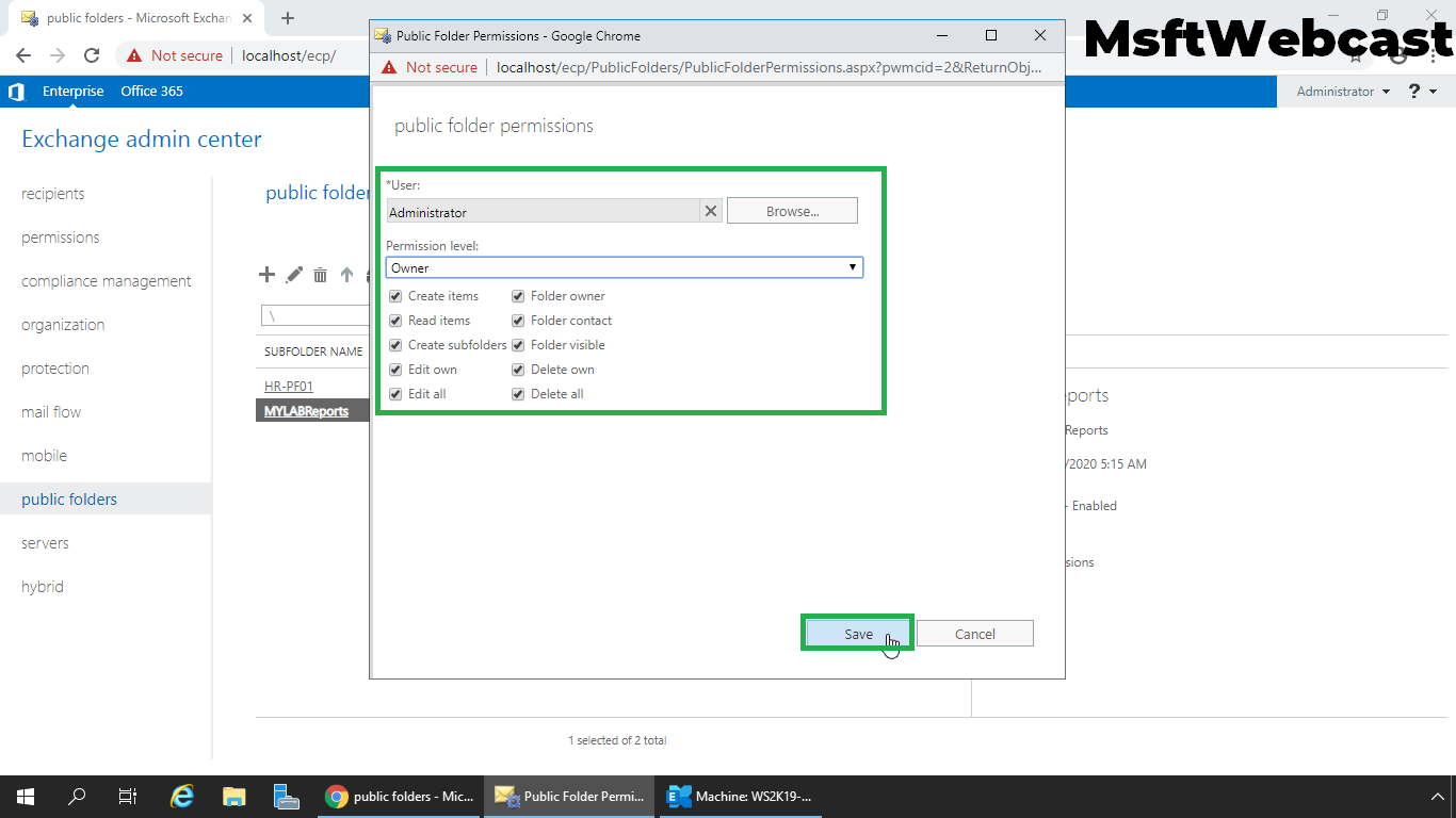 Create A Mail Enabled Public Folder In Exchange 2019
