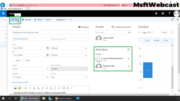 Manage And Book Room Mailbox In Exchange Server 2019