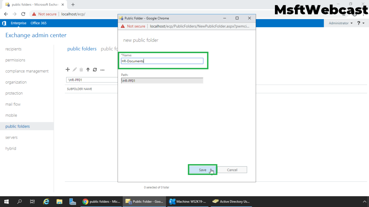 Create A Public Folder Mailbox In Exchange 2019