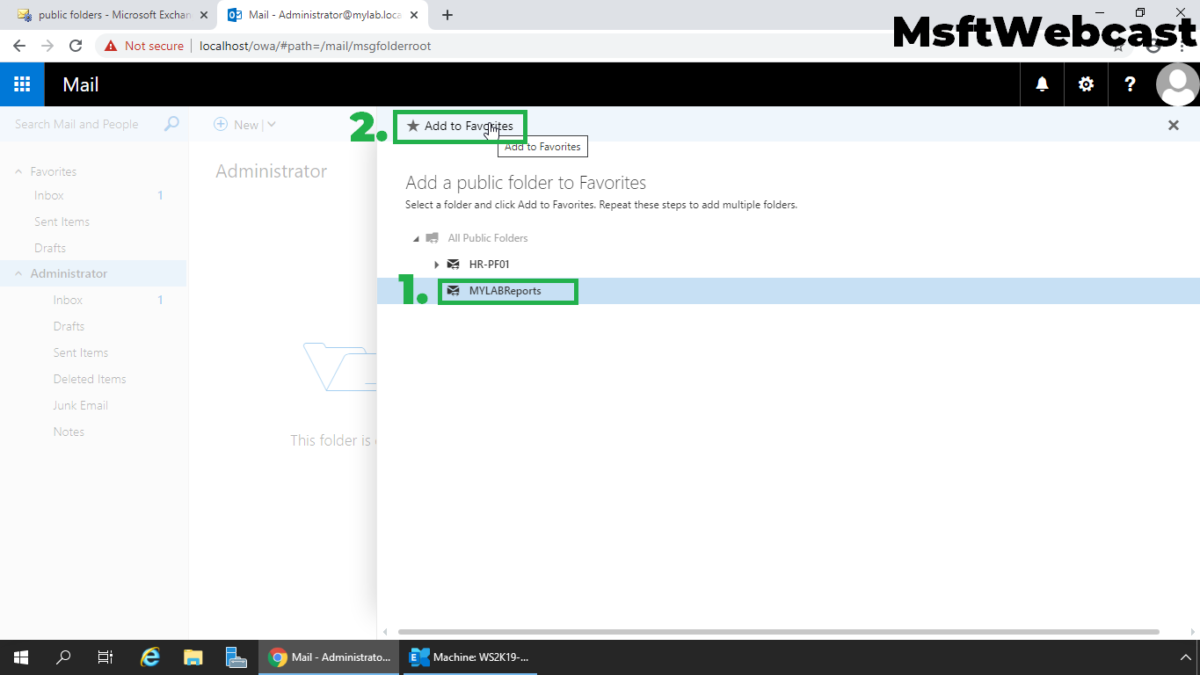 Create a Mail Enabled Public Folder in Exchange 2019