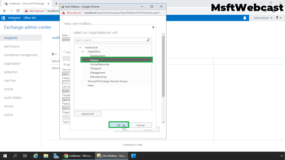 How To Create User Mailbox In Exchange Server 2019