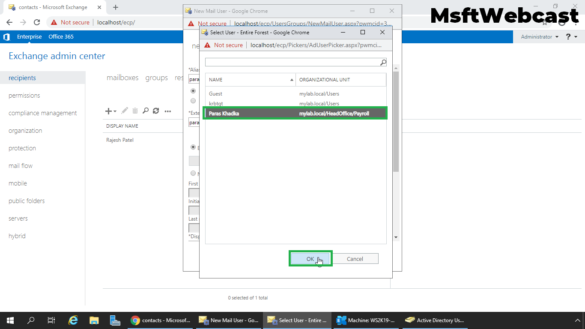 Create Mail Enabled User In Exchange 2019