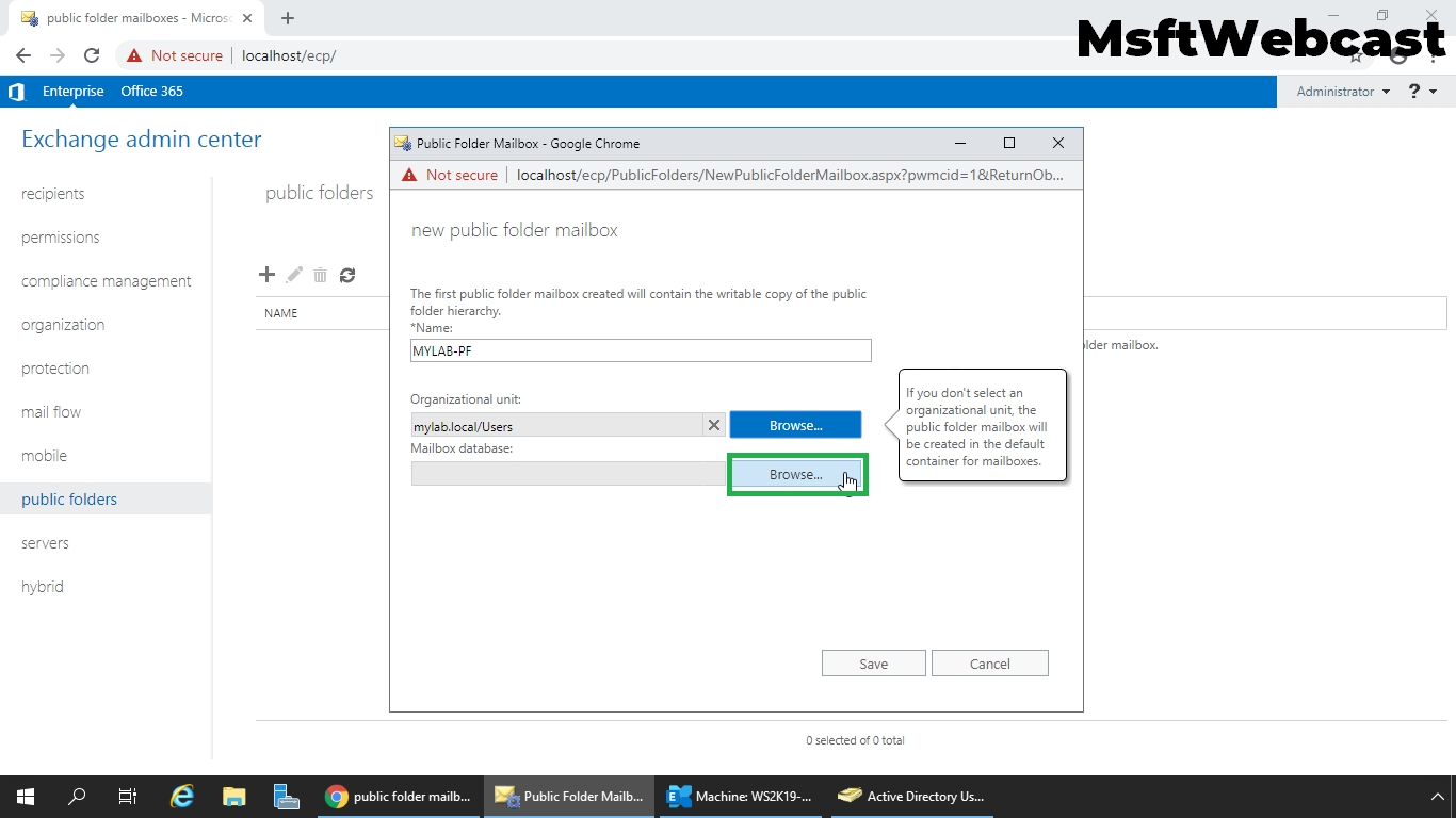 Create A Public Folder Mailbox In Exchange 2019