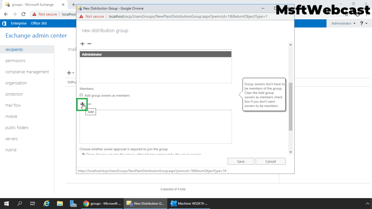 Create Distribution Group In Exchange 2019