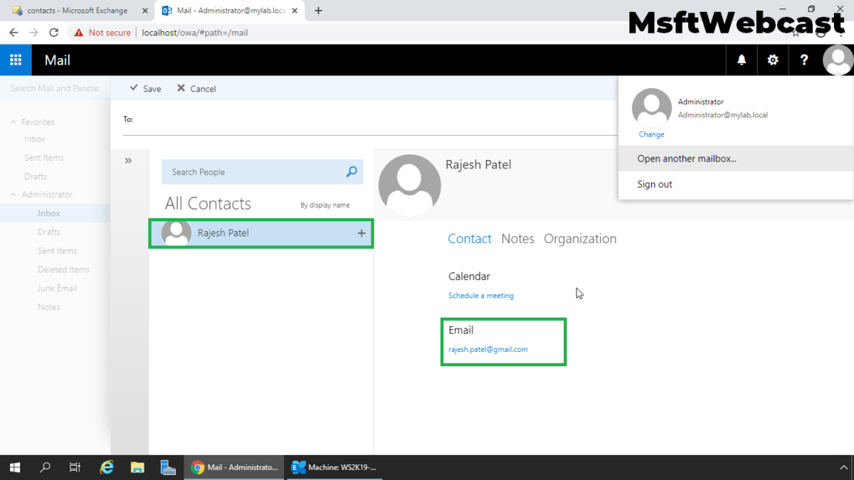 Create Mail Enabled Contact In Exchange 2019