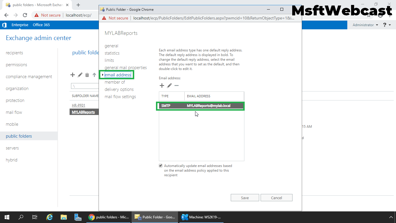 Create A Mail Enabled Public Folder In Exchange 2019