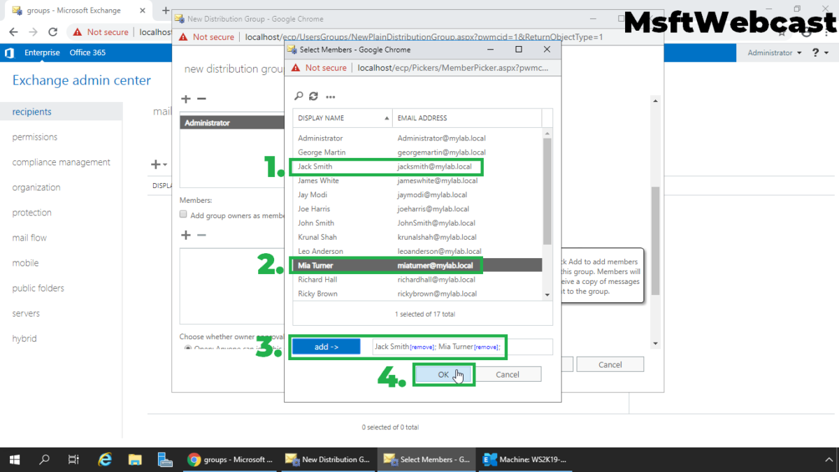 Create Distribution Group In Exchange 2019