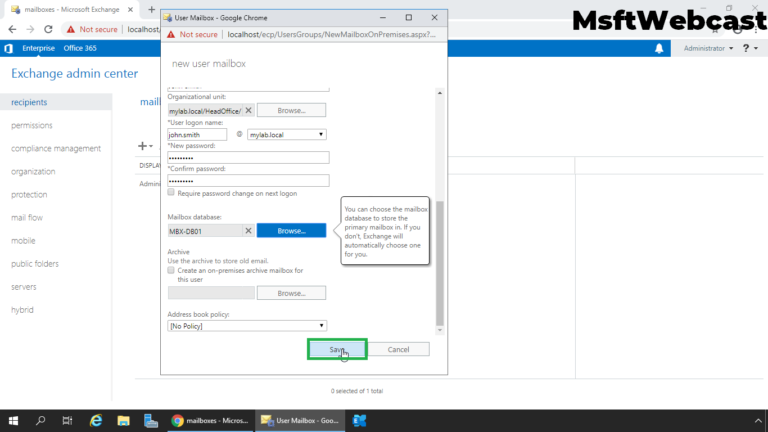How To Create User Mailbox In Exchange Server 2019