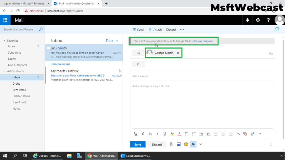Configure Message Delivery Restrictions For A Mailbox In Exchange 2019