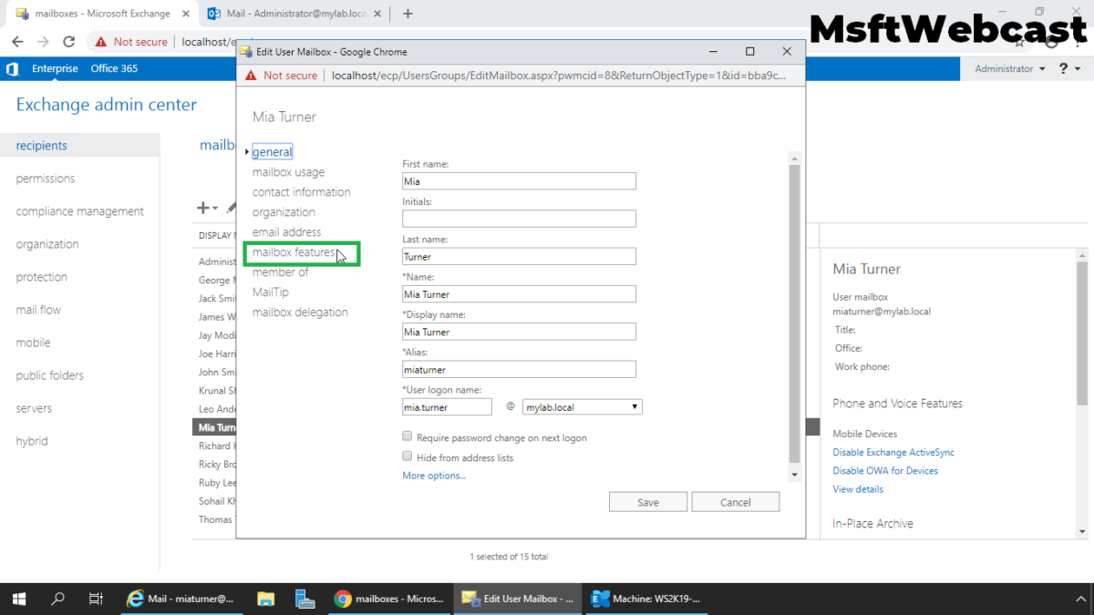 Configure Maximum Recipients In A Message Limit For Mailbox