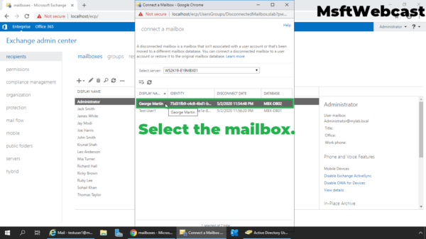 How To Connect A Disabled Mailbox In Exchange 2019