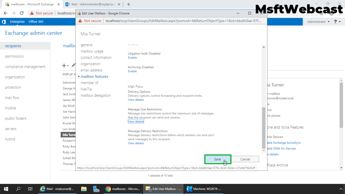 Configure Email Message Size Limits For A Mailbox In Exchange 2019