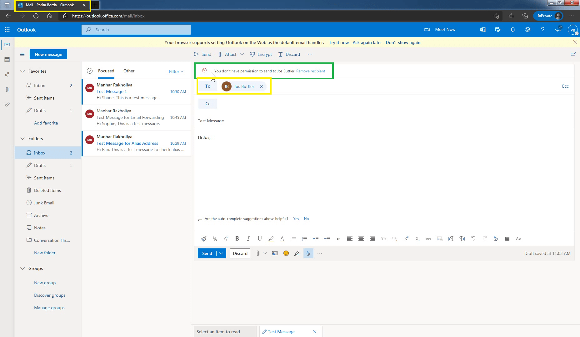 Configure Message Delivery Restrictions For A Mailbox Configure Message Delivery Restrictions For A Mailbox