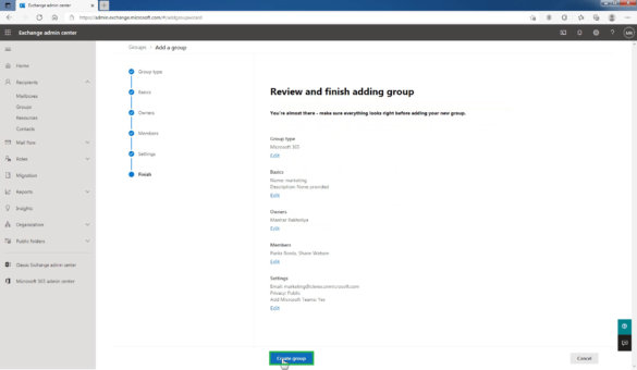 Create And Manage A Microsoft 365 Group In Exchange Online
